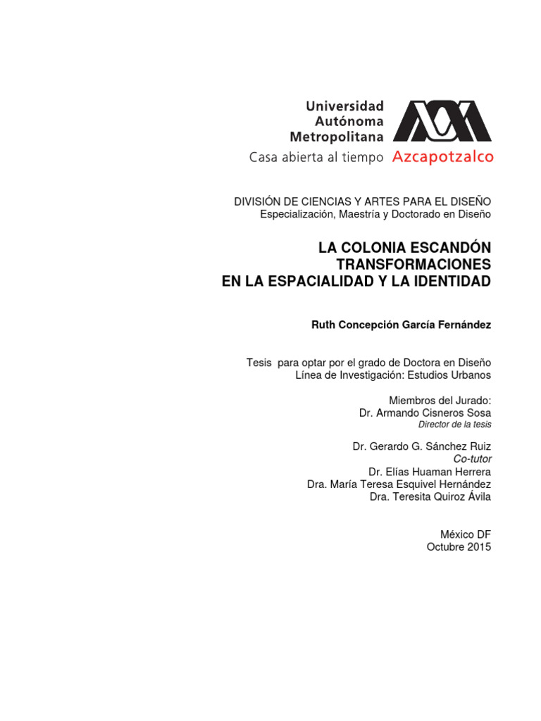 La Colonia Escandon Garcia Fernandez R C 2015 | PDF