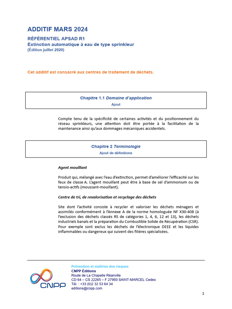 Référentiel APSAD R1 pour Déchets | PDF | Déchets | Déchets électroniques