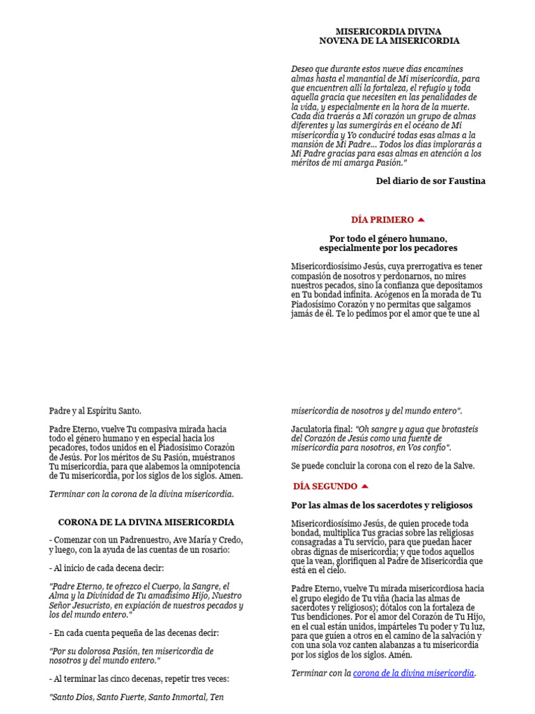 MISERICORDIA DIVINA--B | Descargar gratis PDF | Misericordia | Oración
