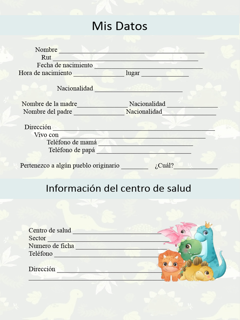 Formulario de Salud Infantil y Control Médico | PDF | El embarazo ...