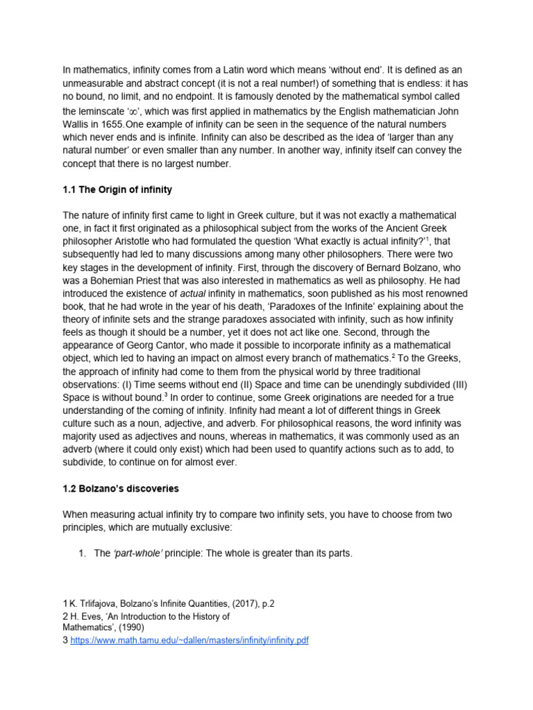 Infinity | PDF | Infinity | Mathematics