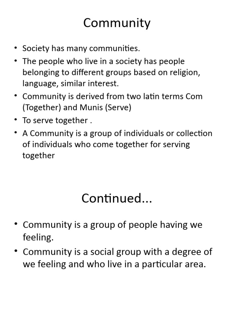 Meaning of Community | PDF