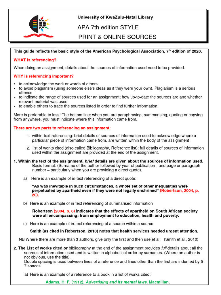 APA_7th_guide_to_print_and_online_resources_2020 | PDF | Digital Object ...