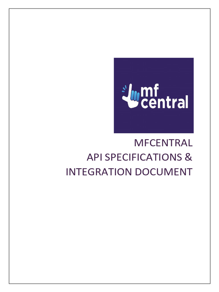 MFcentral API Integration Guide | PDF | Encryption | Cryptography