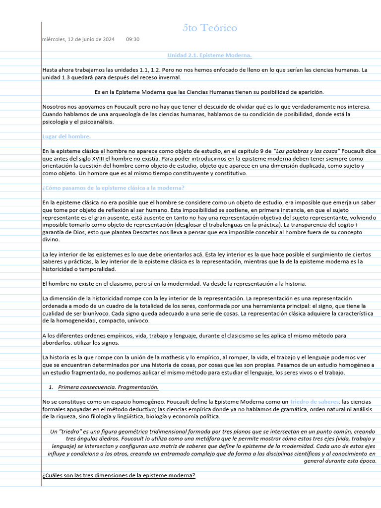 Episteme Moderna y Ciencias Humanas | PDF | Empirismo | Antropología