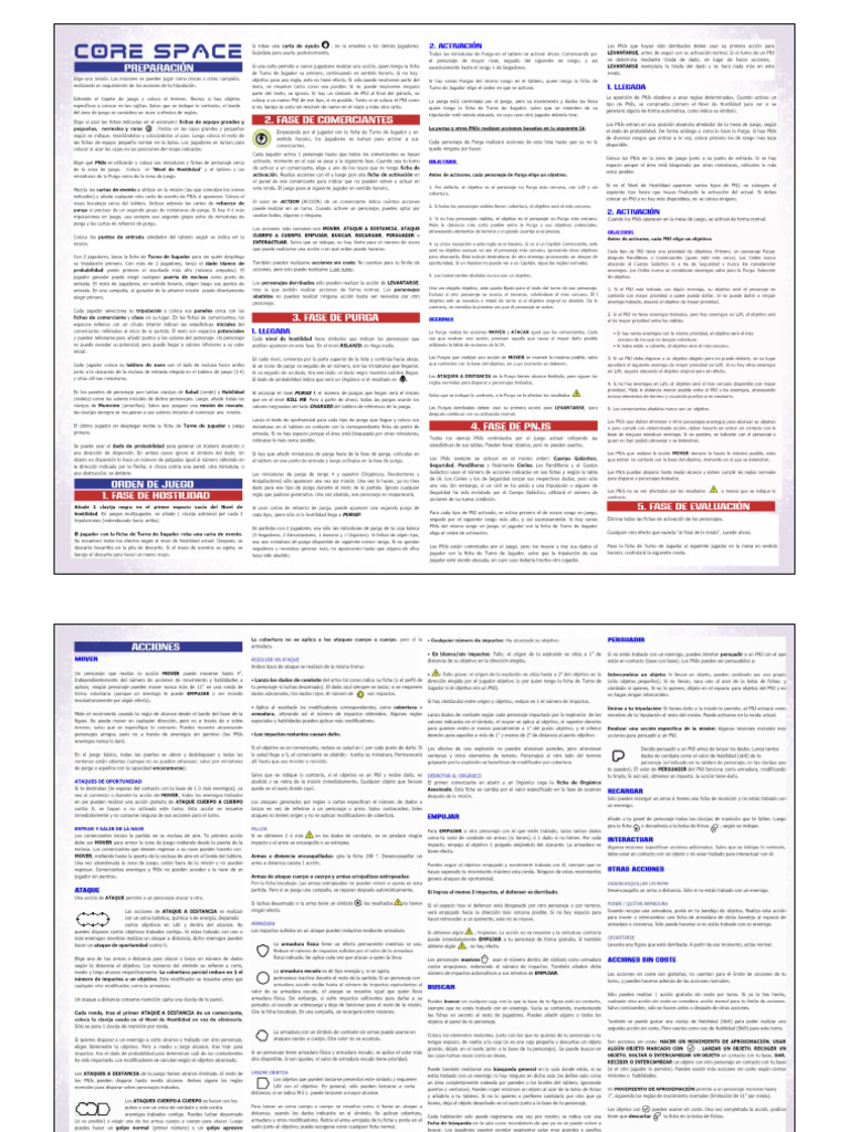 Core Space - Guía de Referencia v4.1 | PDF