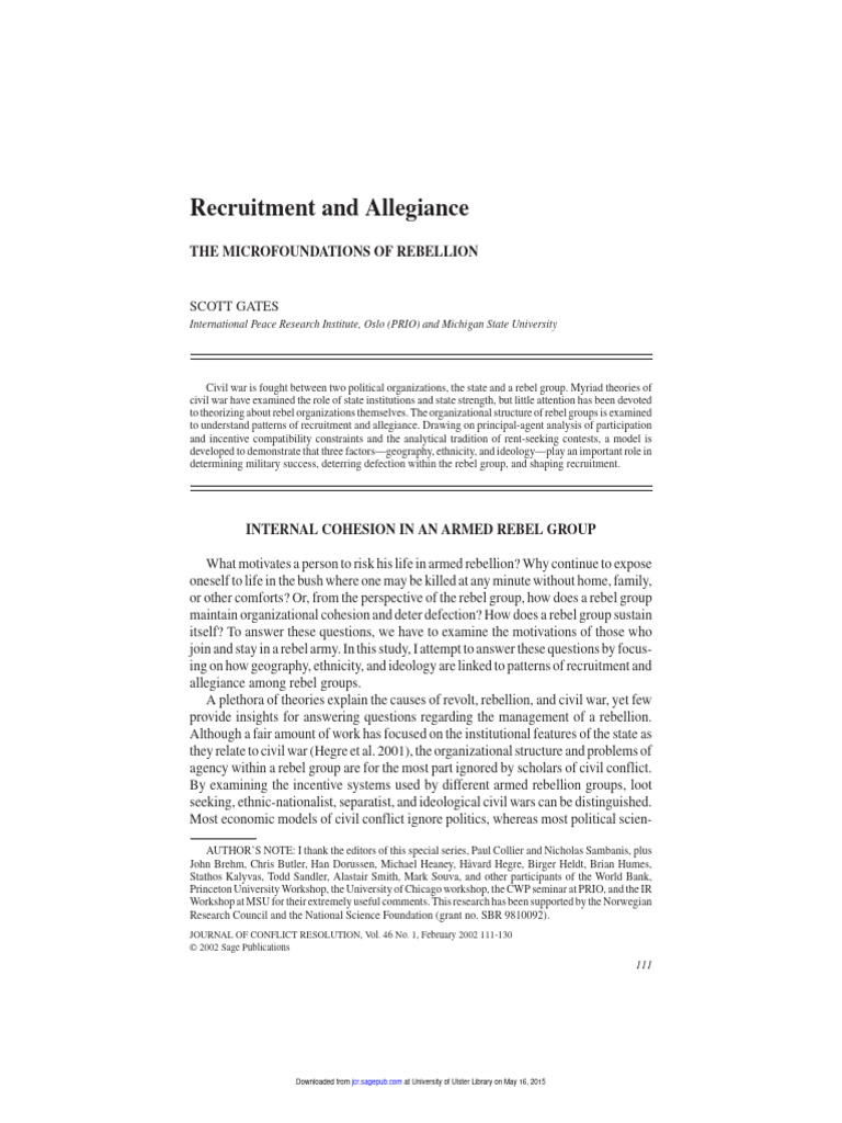 Microfoundations of Violence | PDF | Rebellions | Civil War