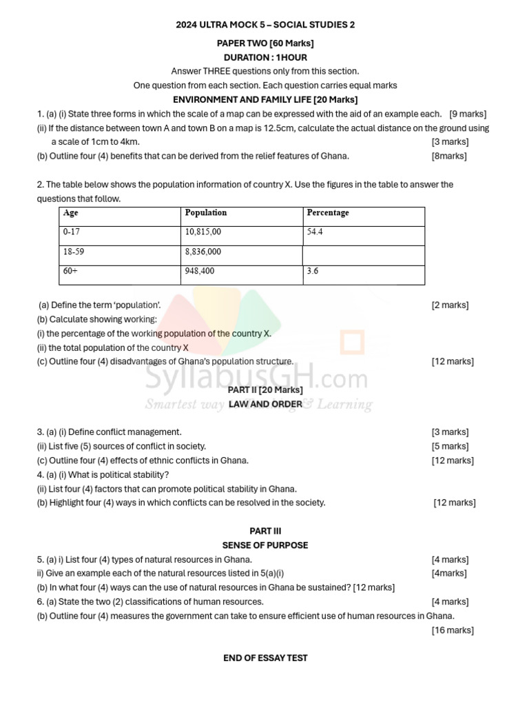 2024 Ultra Mock 5 Social Studies 2 | PDF