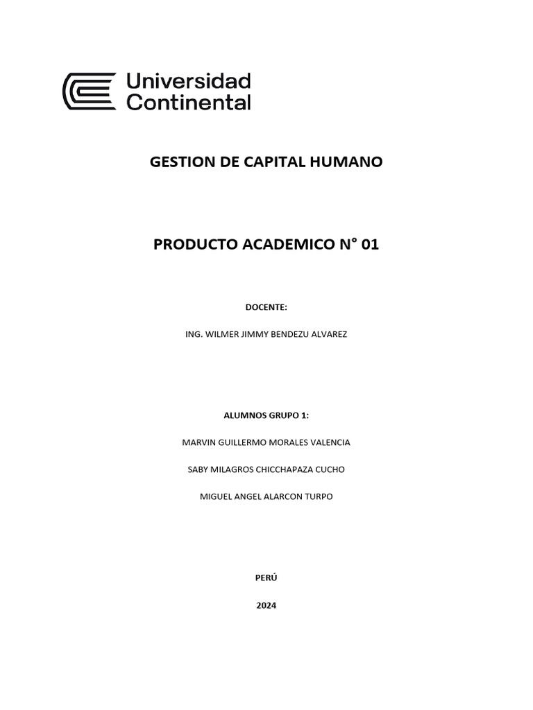 Pa01 GCH Grupo 01 Final | PDF | Gestión de recursos humanos