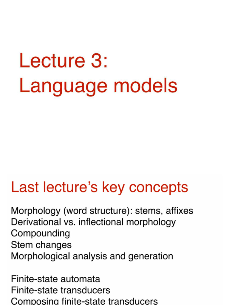 Lec 4 Language Models | PDF