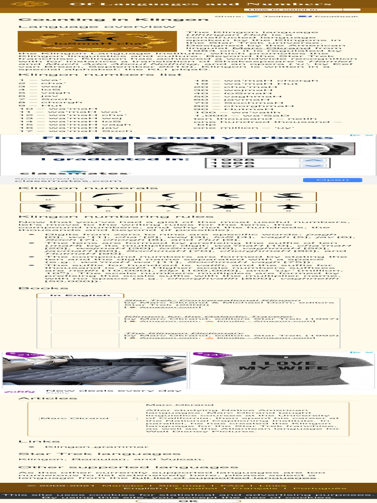 Klingon Numbers - of Languages and Numbers | PDF | Linguistics | Star ...