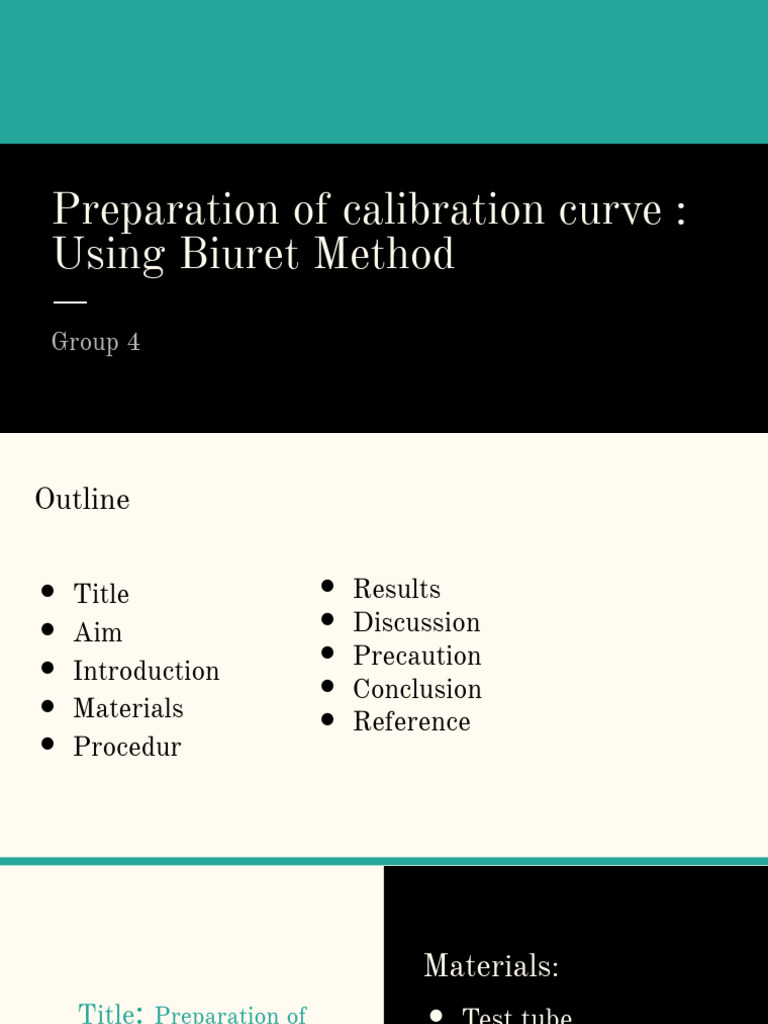 Group 4 Presentation On The Preparation Of Calibration Curve Using