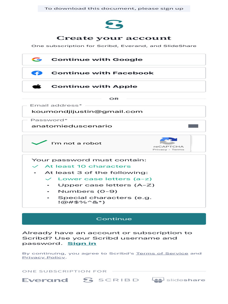 Sign Up Scribd | PDF