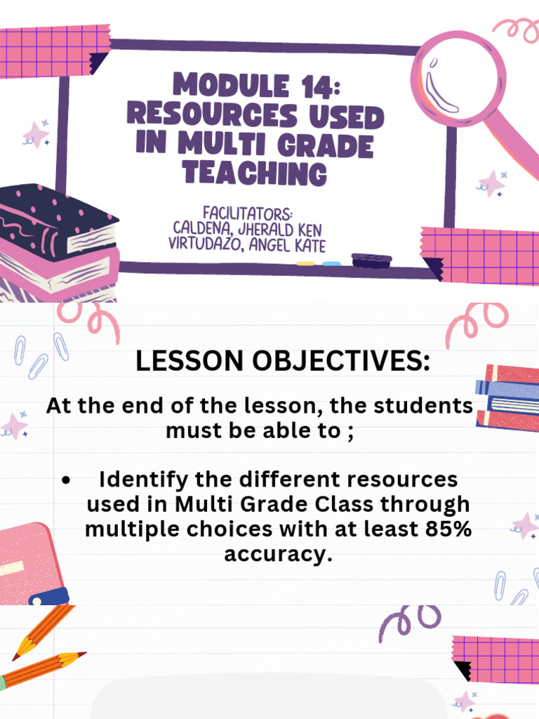 Module 14 Resources Used in Multi Grade Teaching | PDF | Teachers | Classroom