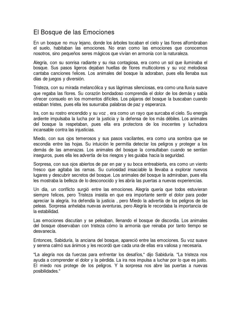 El Bosque de las Emociones | Descargar gratis PDF | Las emociones | Ira