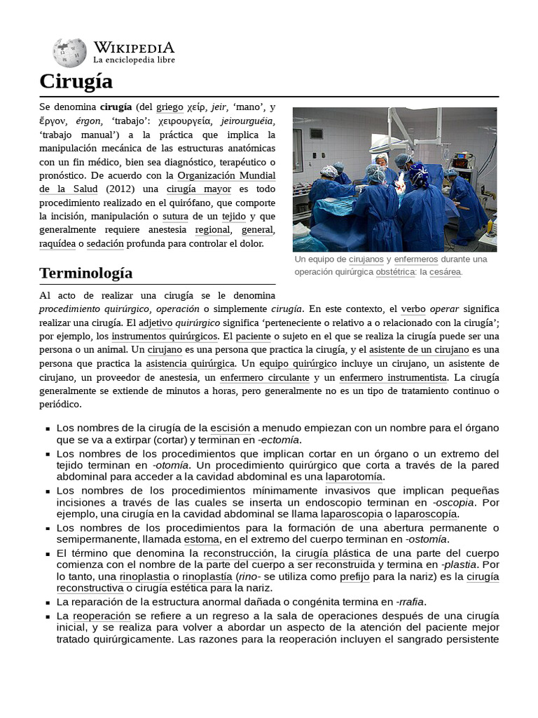 Cirugía | PDF | Cirugía | Especialidades Medicas