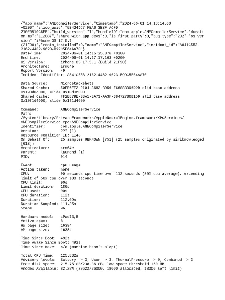 ANECompilerService - Cpu - Resource 2024 06 01 141814 | PDF | Central Processing Unit | Booting