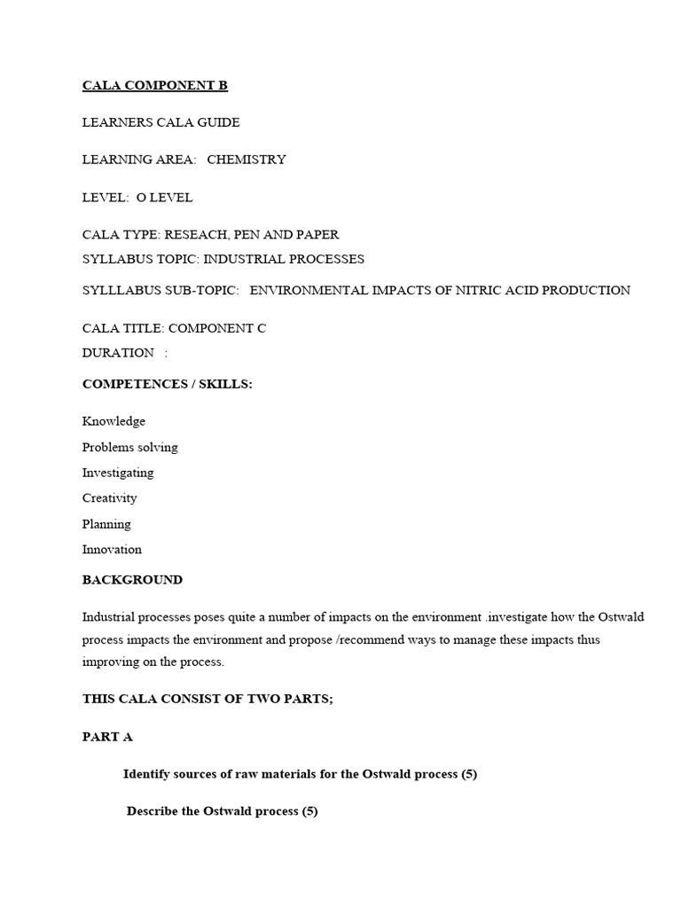 Chemistry CALA 4 Learners | PDF | Science & Mathematics | Technology & Engineering