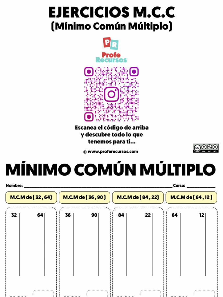 Ejercicios MCM | PDF