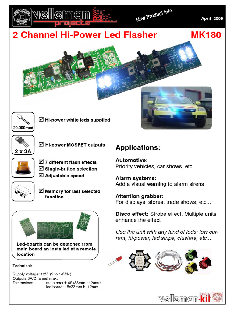 2-CHANNEL HI-POWER LED FLASHER mk180 - Uk | PDF