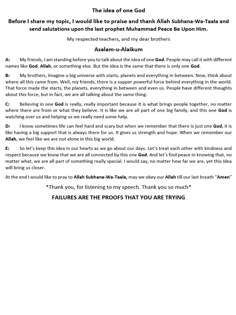 The Idea of One God | PDF | Philosophy | Self-Improvement