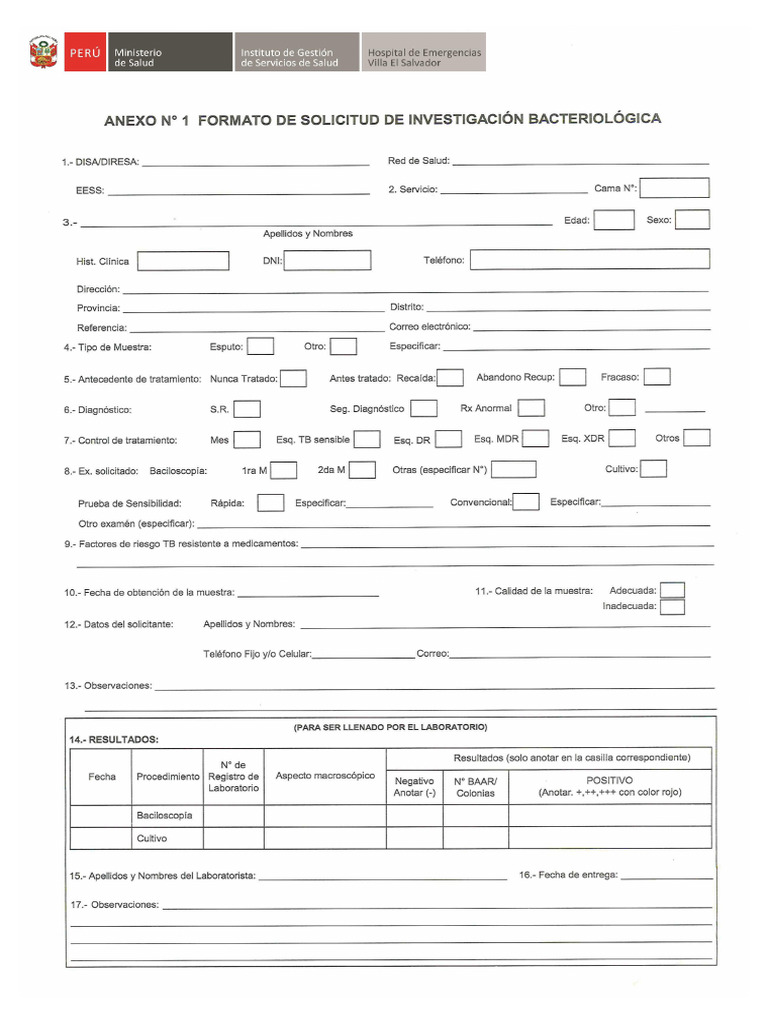 Formato para Solicitud de Bacilos | PDF