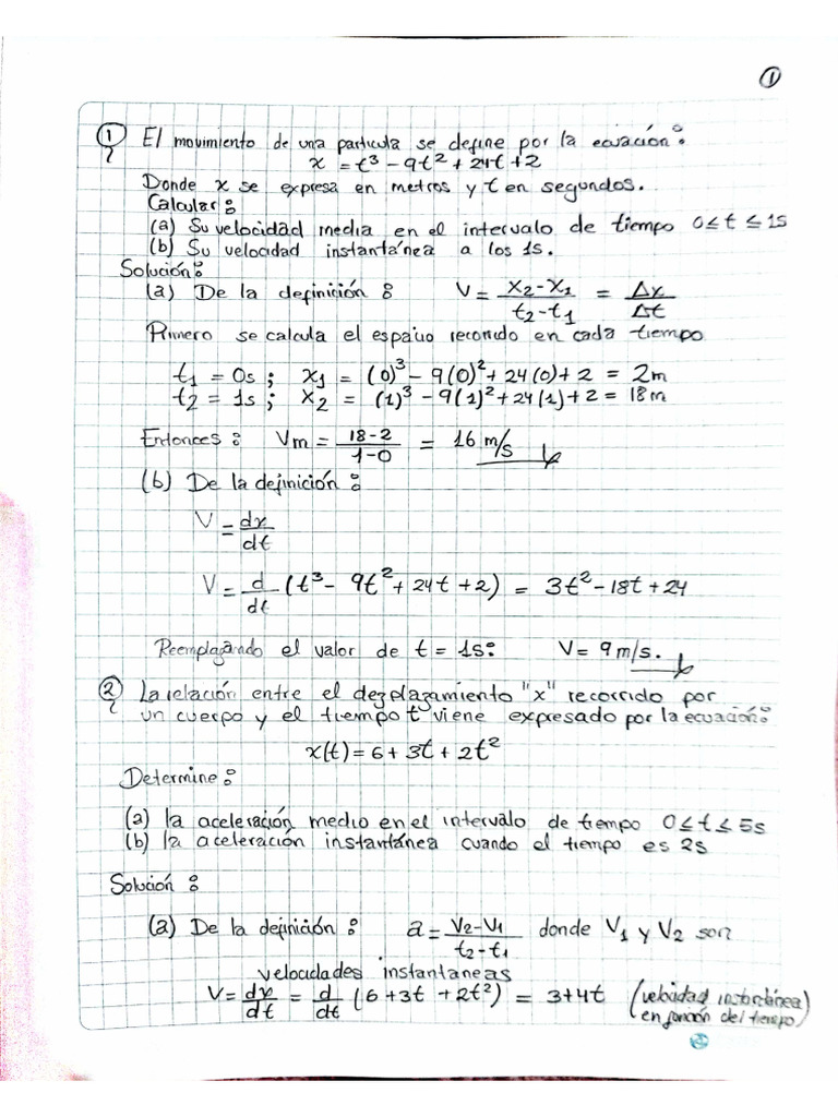 Ejercicios Cinemática_Fisica General (1) | PDF