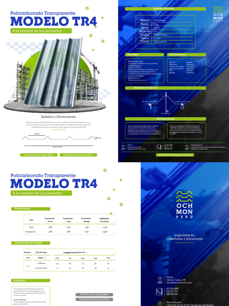 Ficha Tecnica Policarbonato Transparente TR4 (1) | Descargar gratis PDF | Materiales