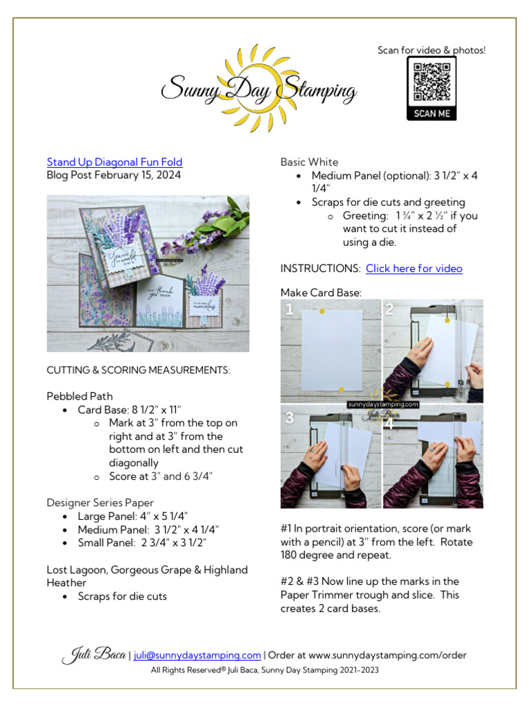 Sunny Day Stamping Stand Up Diagonal Fun Fold Feb2024 | PDF | Postage ...