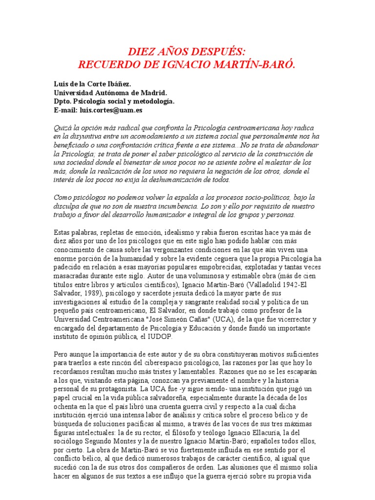 Martin Baro | PDF | Poder (social y político) | Ideologías