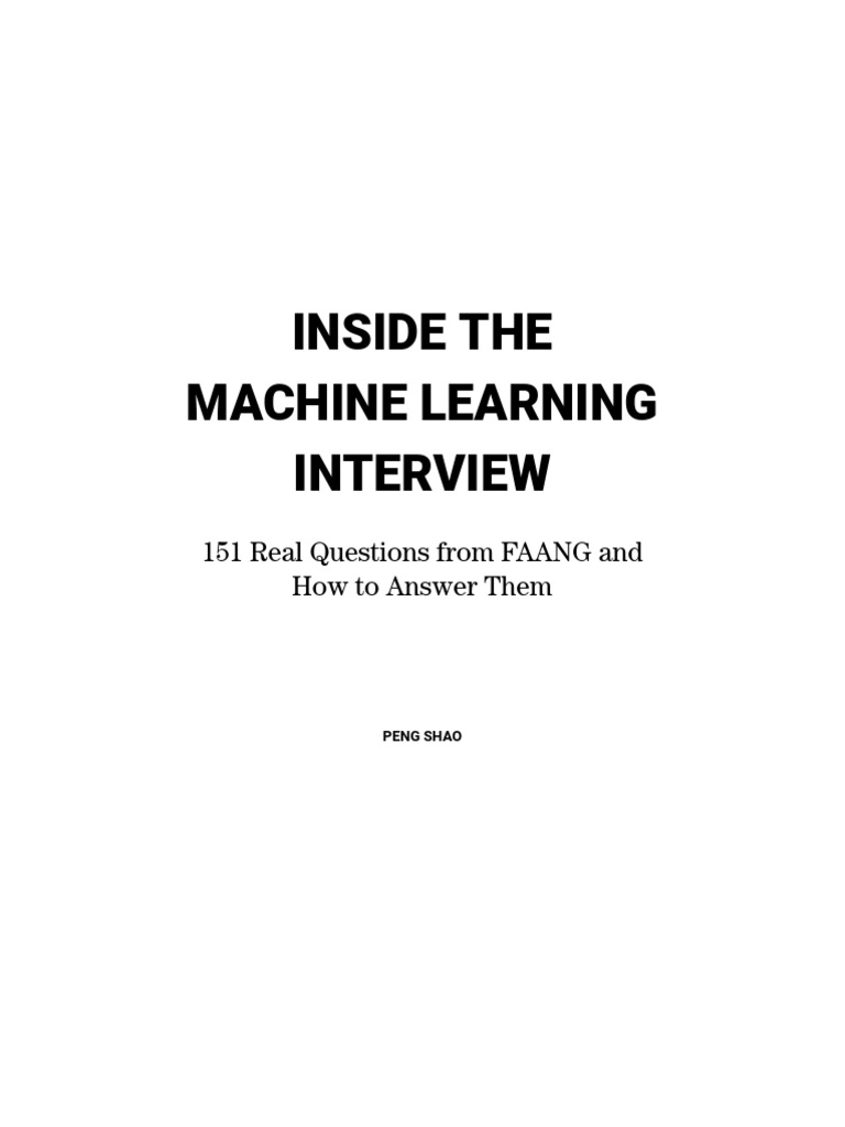 Insidethemachinelearninginterview Sample | PDF | Machine Learning | Cognitive Science