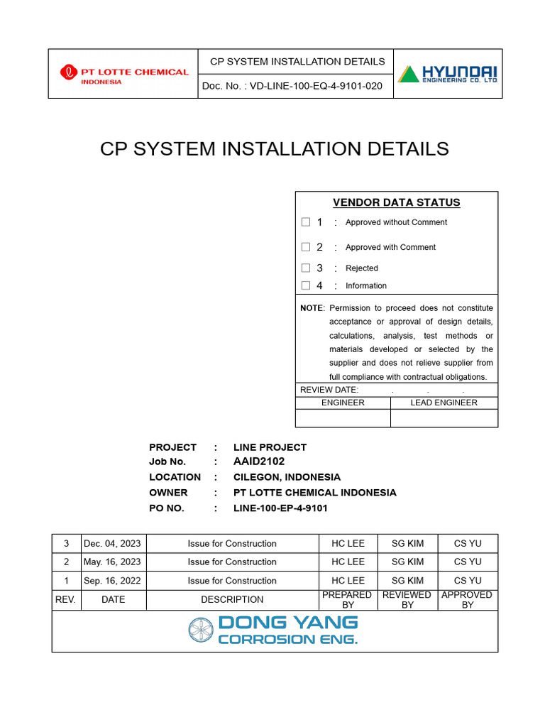 VD LINE 100 EQ 4 9101 020_CP System Installation Details_Rev.3 | PDF | Anode | Electrode