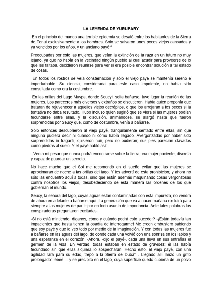 La leyenda de Yurupary: origen y misterio | PDF | Religión y espiritualidad
