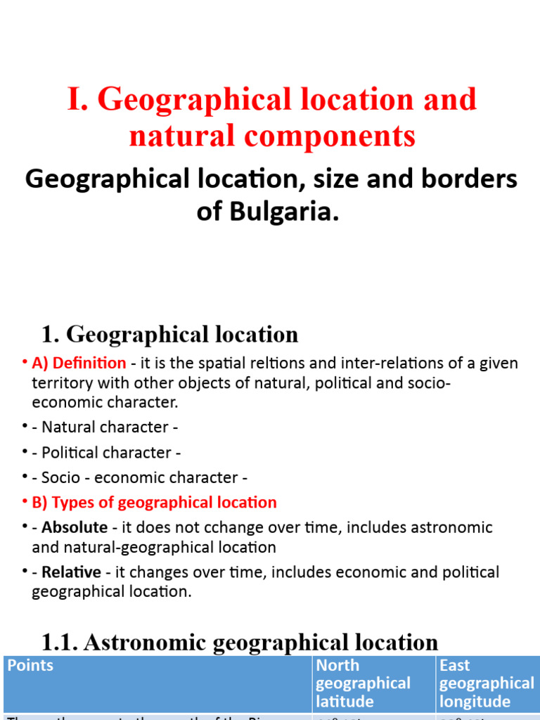 Ographical Location and Natural Components | PDF | Earth Sciences ...