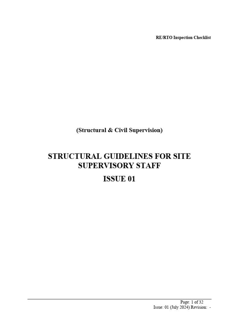 Site Supervisor Inspection Checklist-V2 | PDF | Deep Foundation | Concrete