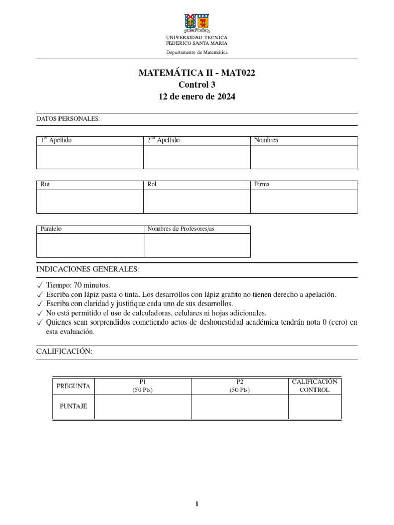 Pauta Control 3 MAT022 PAE | PDF | Pi | Valores propios y vectores propios