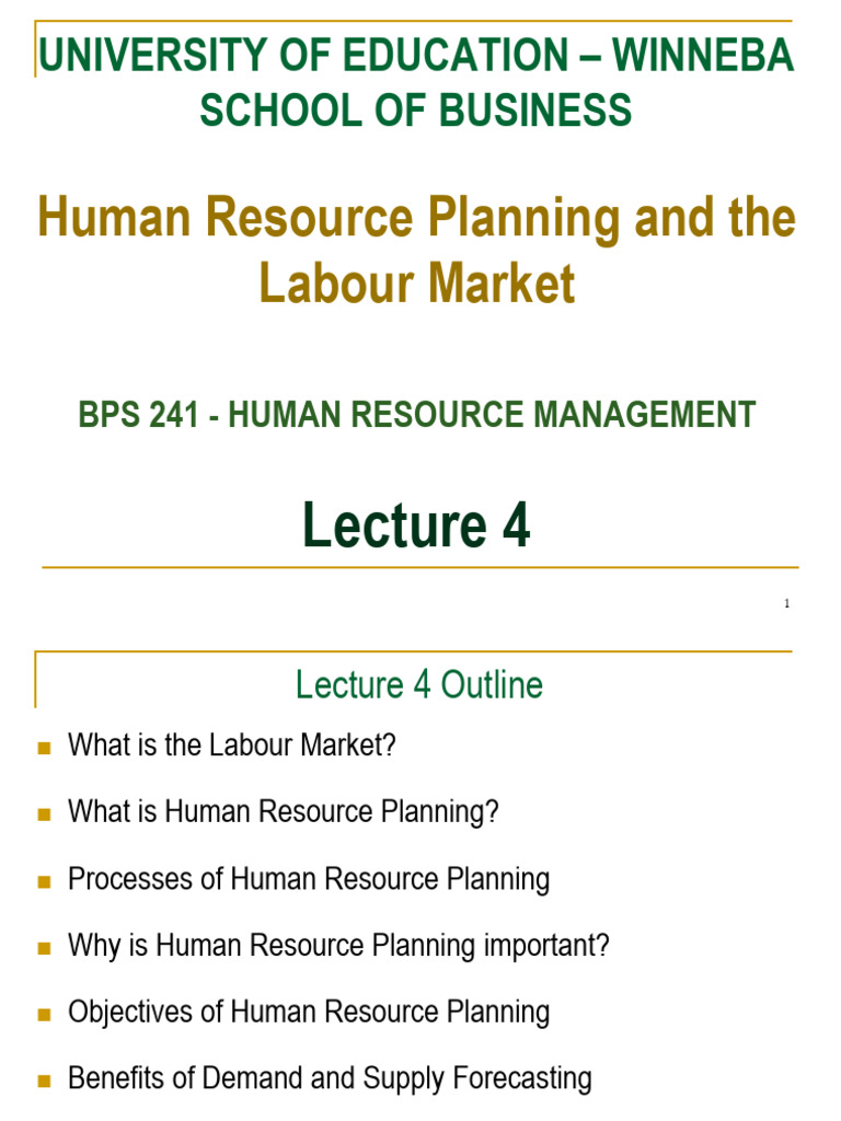 Hrm L4 Hr Planning Pdf Human Resources Human Resource Management