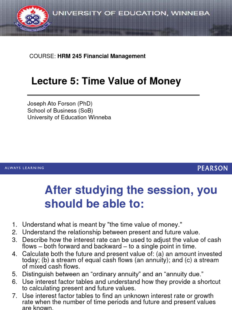 Lecture 5 - Time Value of Money | PDF | Interest | Present Value