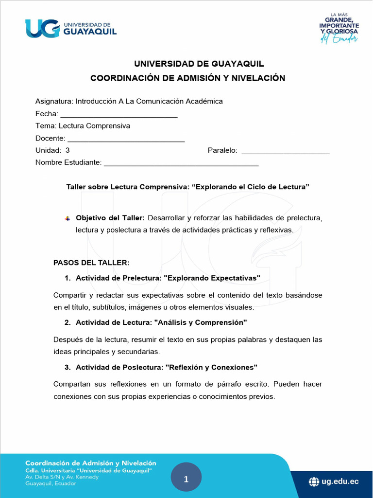 Tarea-U3-Clase 1-S5 | PDF | Comprensión lectora