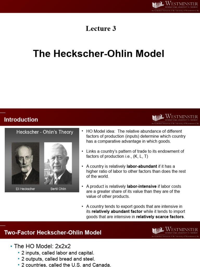 Week 3 - Heckscher-Ohlin Model - 23-24 | PDF | Labour Economics ...