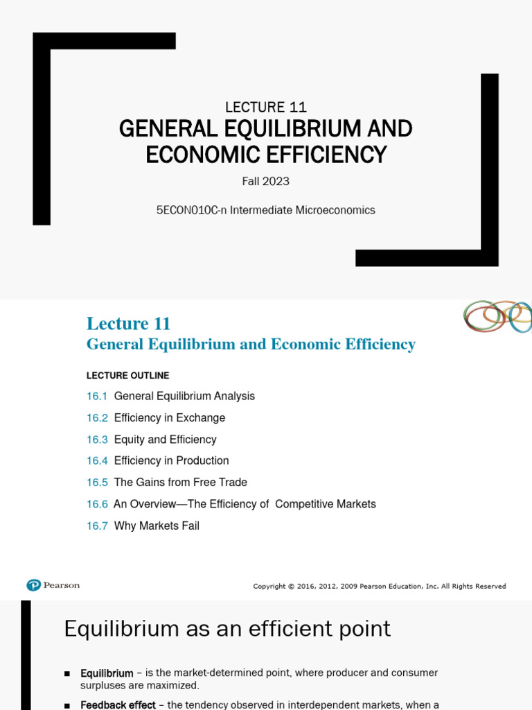 Lecture 11 - General Equilibrium and Economic Efficiency | PDF | Economic Equilibrium | Economics