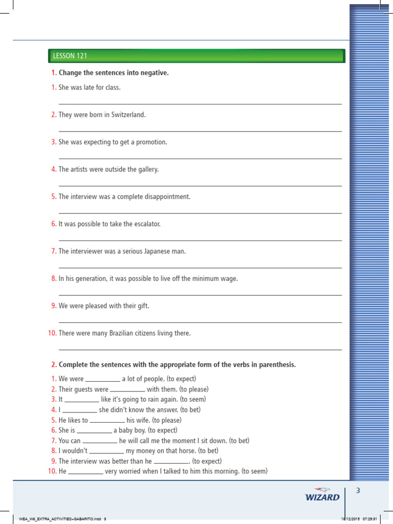 W6 ParteA Extra Activities 121 A 129 | PDF | Flight Attendant
