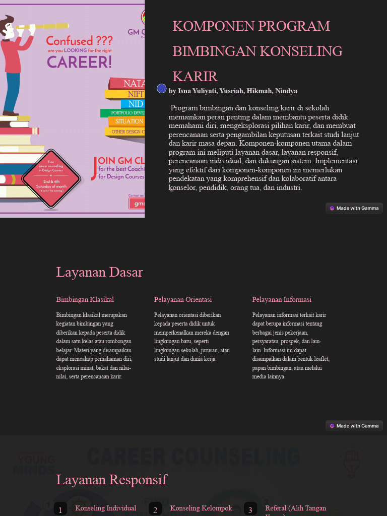 Komponen Program Bimbingan Konseling Karir | PDF