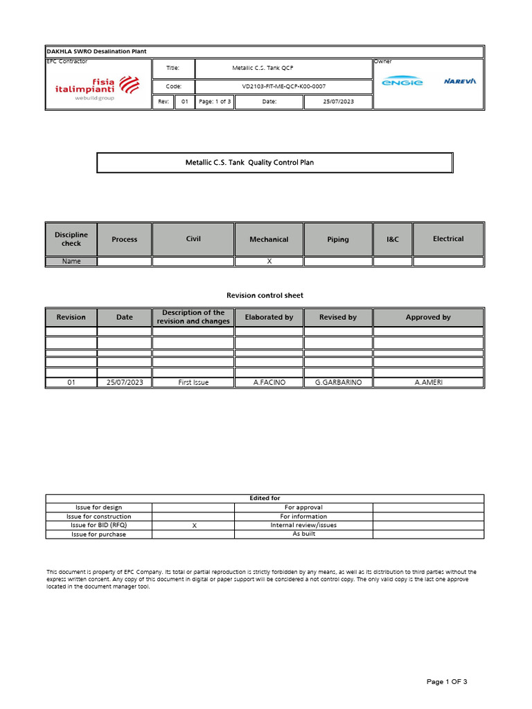VD2103-FIT-ME-QCP-K00-0007-01 - Metallic Tank QCP | PDF | Specification ...