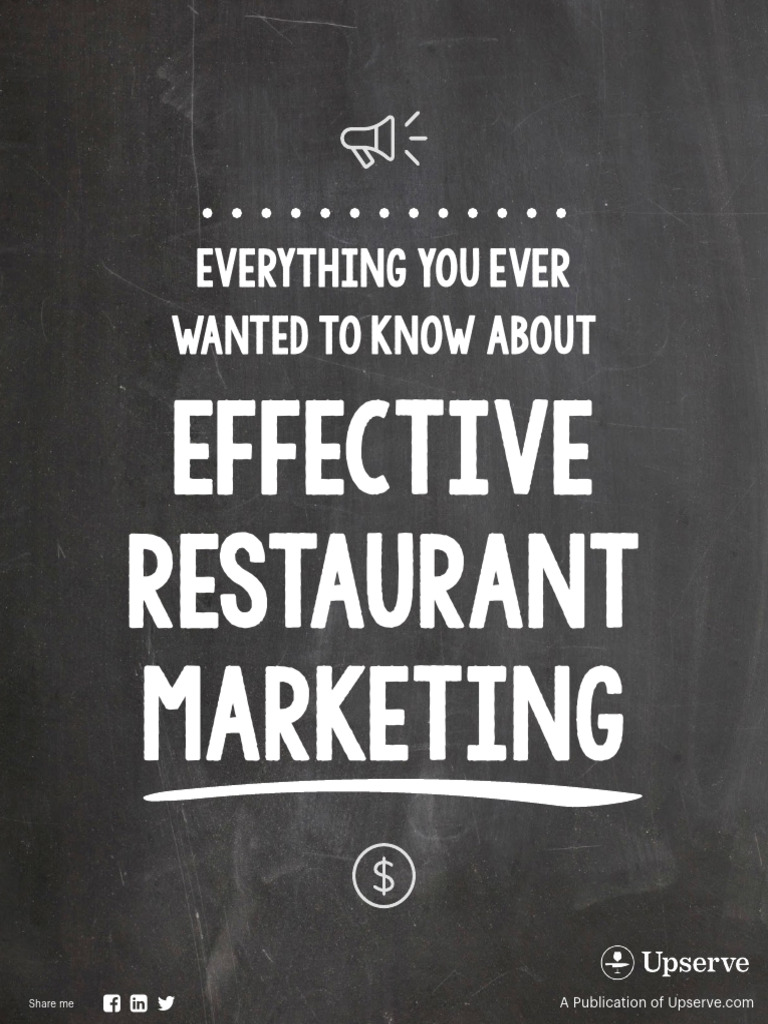 Restaurant Marketing Ebook - Upserve | PDF | Facebook | Menu