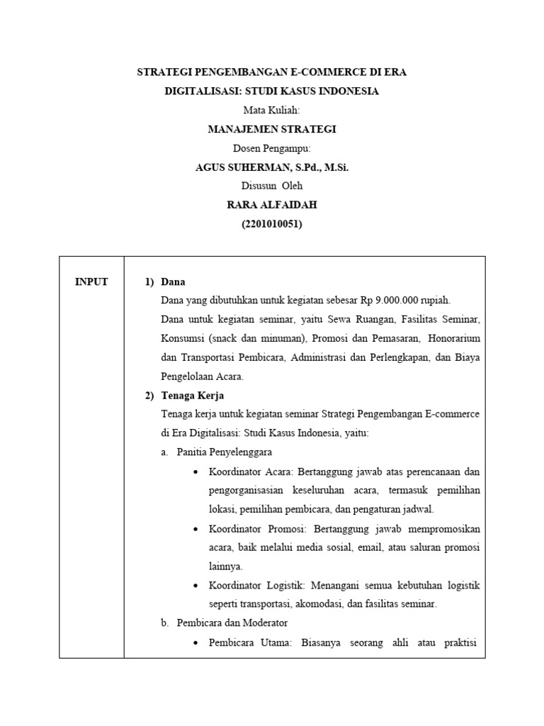 EKT 2 Manajemen Strategi Rara Alfaidah | PDF