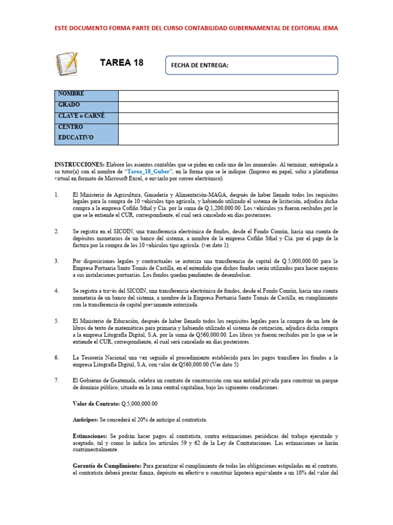 Tarea 18 Guber | PDF | Contabilidad