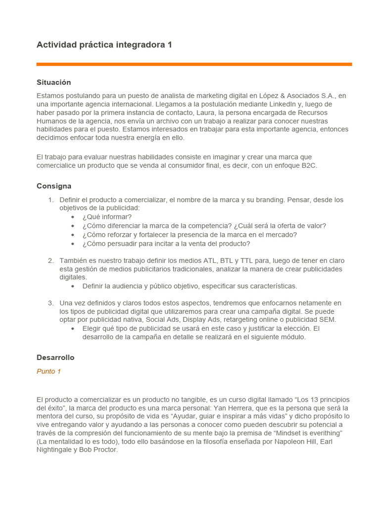 Actividad Práctica Integradora 1 | PDF | Publicidad | Marca