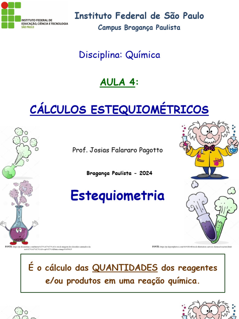 Aula 4 - Cálculos Estequiométricos | PDF | Estequiometria | Ácido nítrico