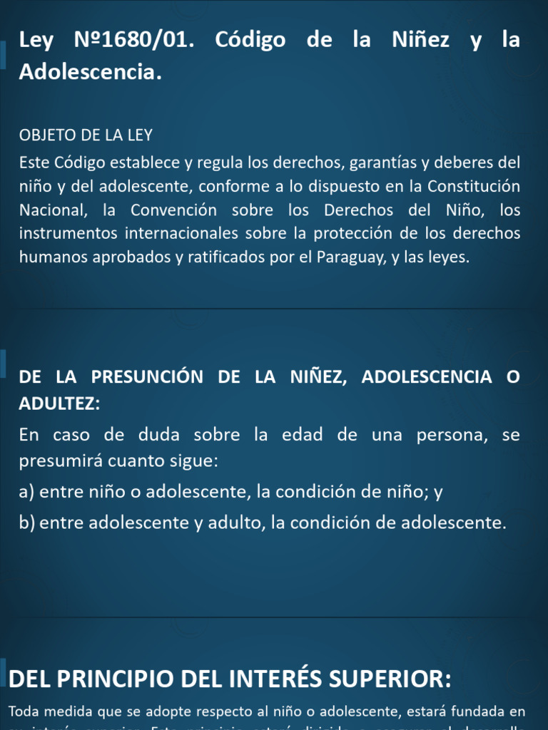 C-Digo de La Ni-Ez y La Adolescencia | PDF | Derechos de los niños | Adolescencia